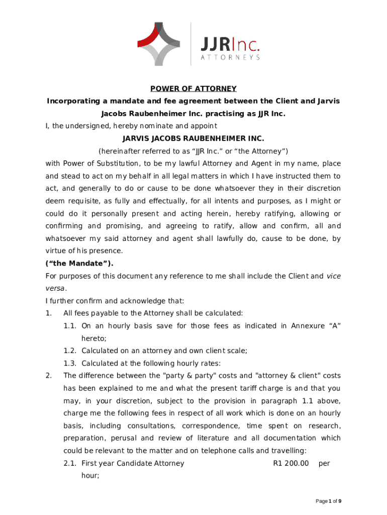 Online Incorporating a mandate and fee agreement ... Doc Template ...