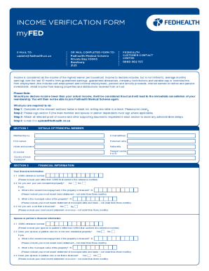 Fillable Online INCOME VERIFICATION FORM - myFED Fax Email Print - pdfFiller