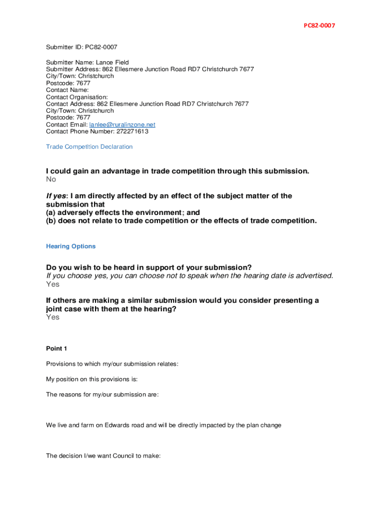 Fillable Online DPR-0203 Margaret Springer - Statement of Ivan Thomson ...