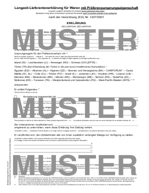 Ausfüllbar Online Long-term supplier's declaration for products having ... Fax Email Drucken ...