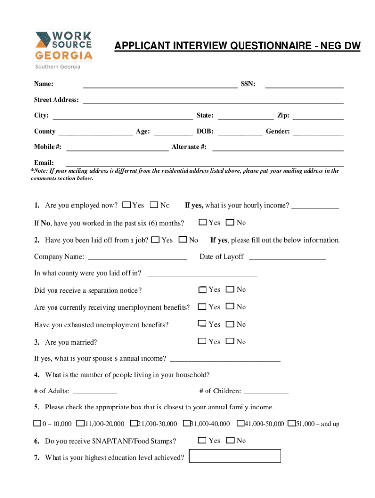Fillable Online Prepare for your disability interview: tips from Social ...