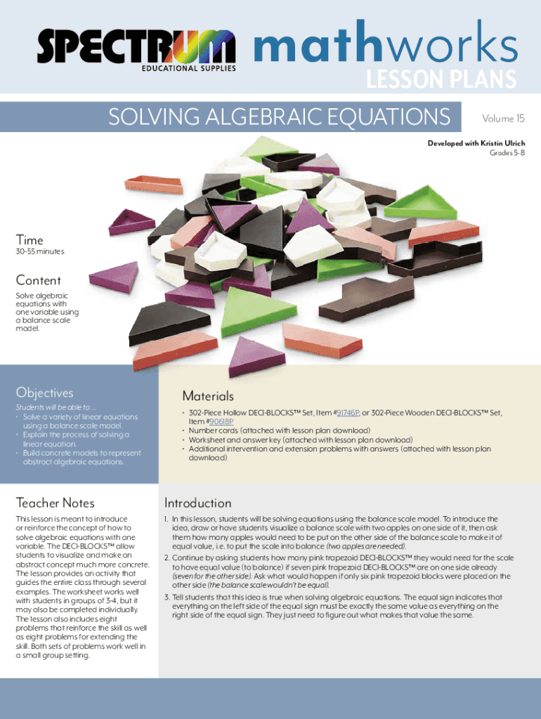 Fillable Online SOLVING ALGEBRAIC EQUATIONS Fax Email Print - pdfFiller