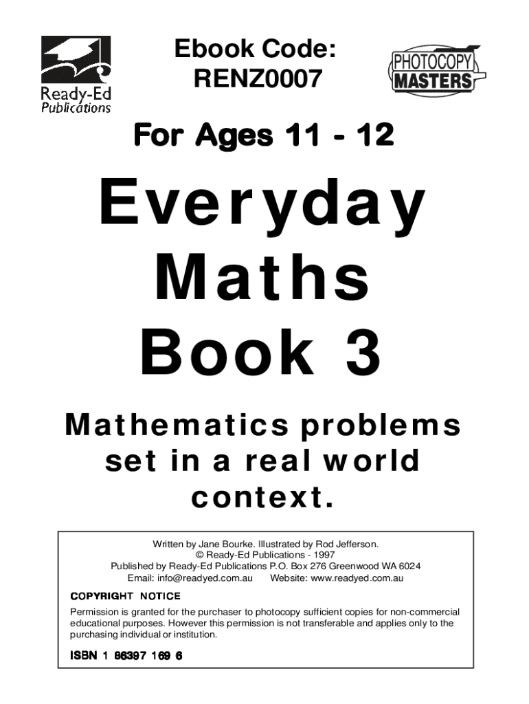 Fillable Online Everyday Maths: Book 3 - Ages 11-13 by Teacher ...