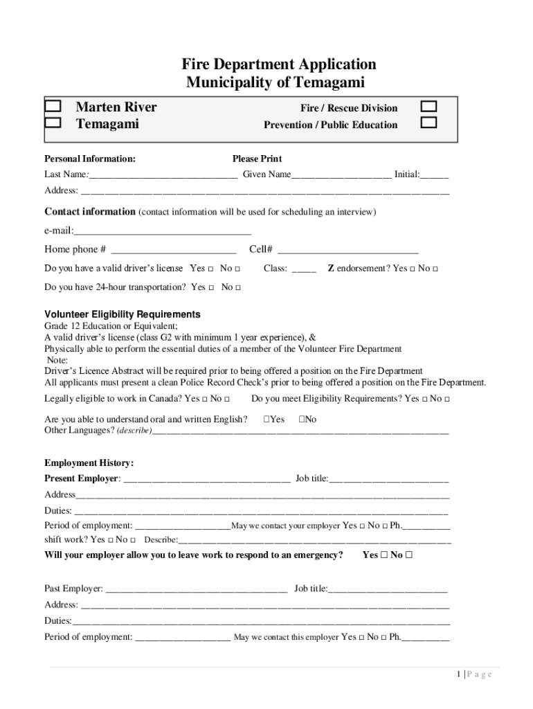 Fillable Online Fire Department Public Education Request Fax Email Print - pdfFiller