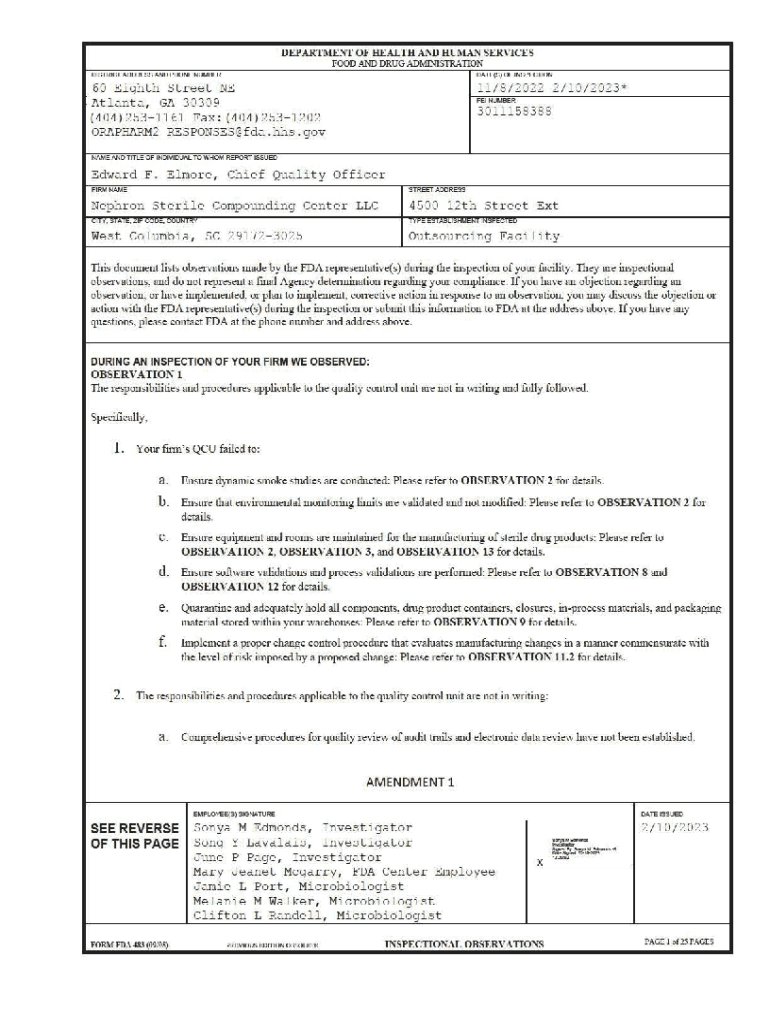 Fillable Online Nephron Sterile Compounding Center LLC, West Columbia, SC ... Fax Email Print ...