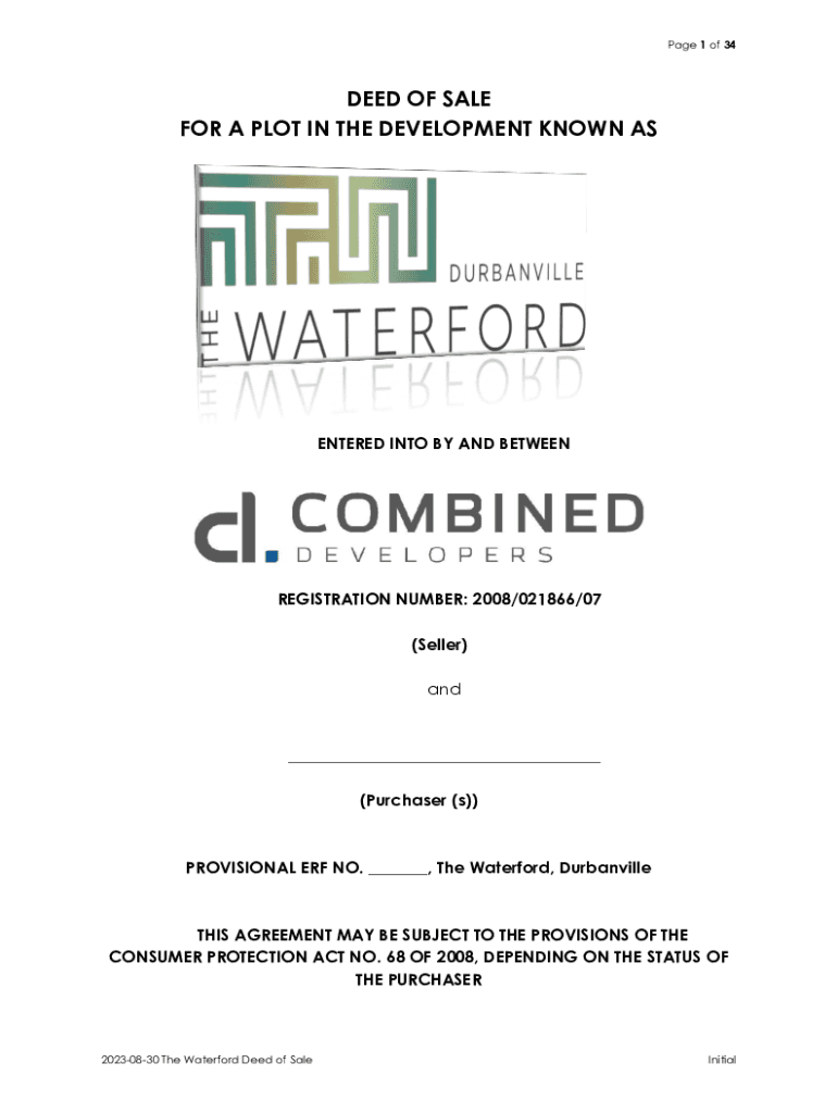 Fillable Online FOR A PLOT IN THE DEVELOPMENT KNOWN AS Fax Email Print - pdfFiller