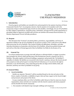Fillable Online C3 FACILITIES USE POLICY-WEDDINGS Fax Email Print ...