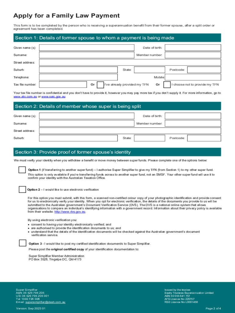 Fillable Online Family law request for super information (form 6 ...
