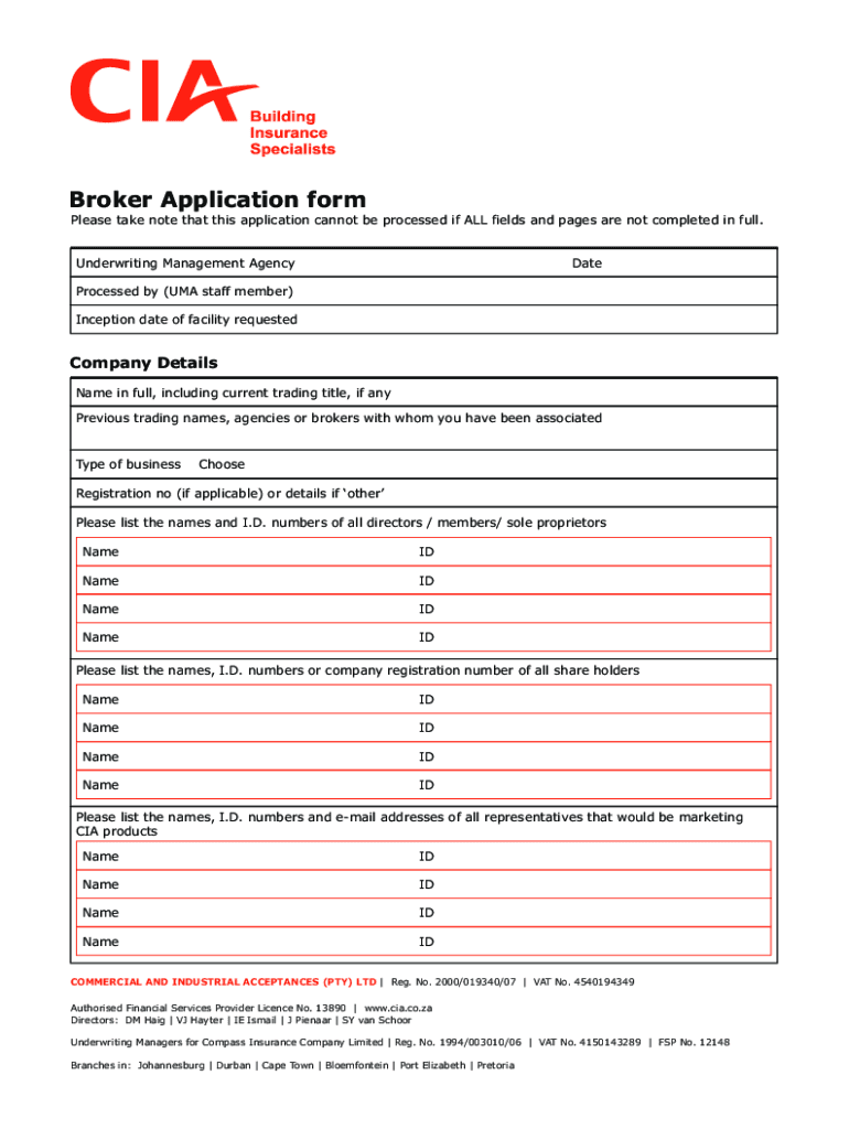Fillable Online Form Broker Application.cdr Fax Email Print - pdfFiller
