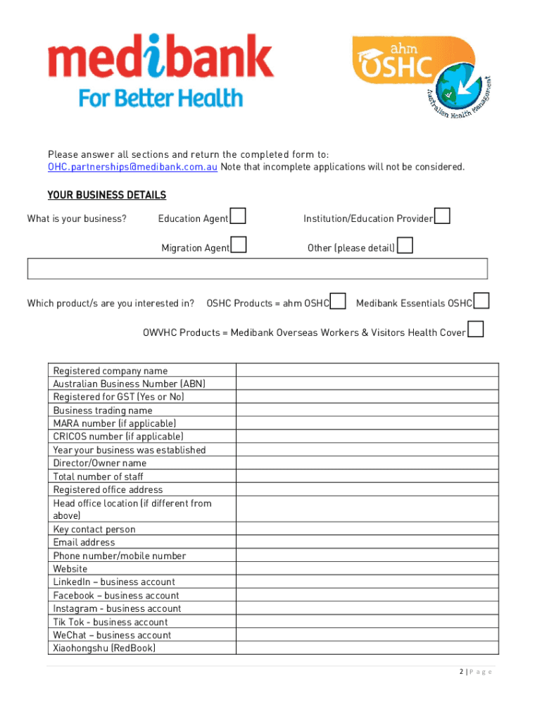 Fillable Online OSHC Partner Application Form Fax Email Print - pdfFiller