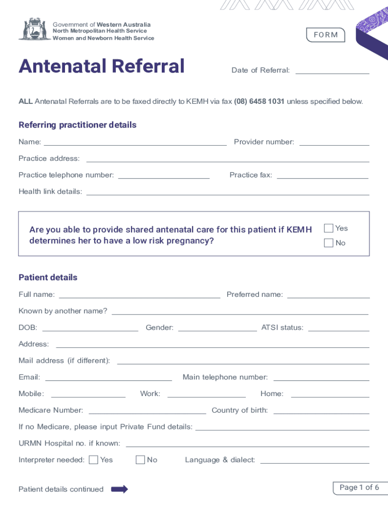 Fillable Online Antenatal Care. Routine Care in Normal Pregnancy - SA ...