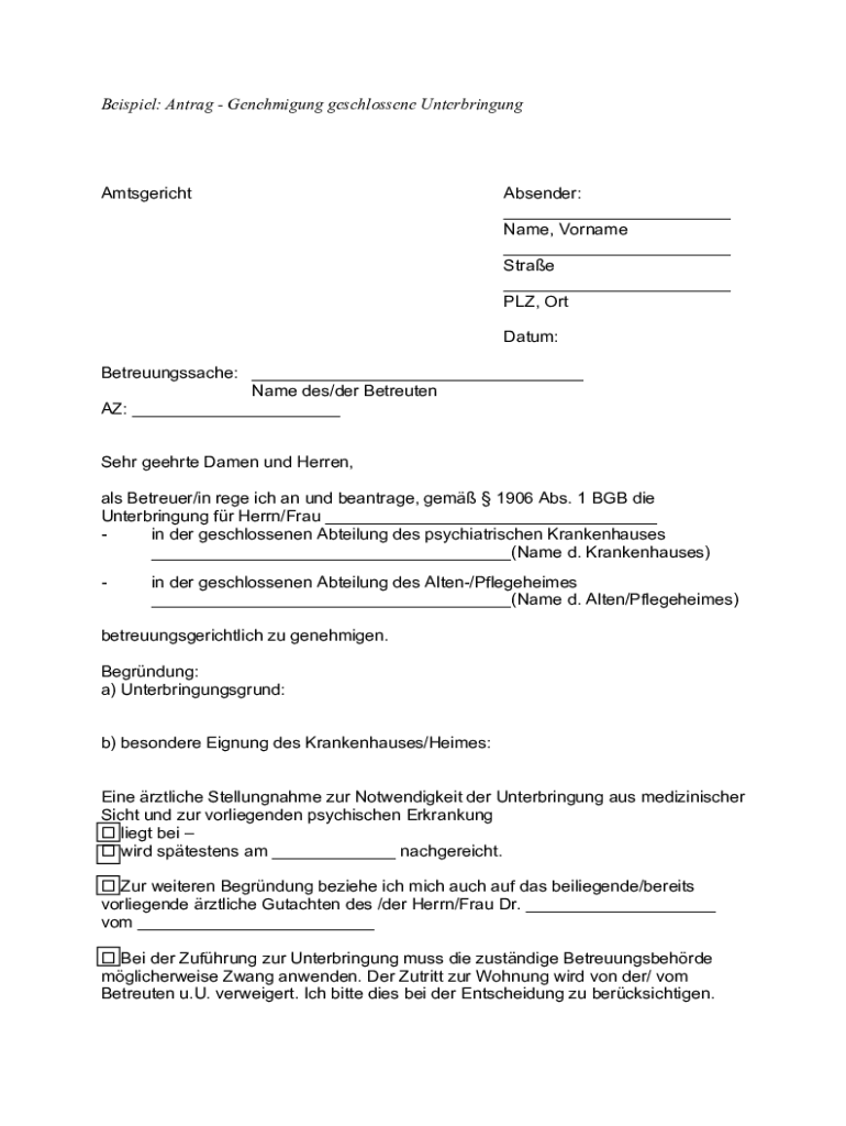 Ausfüllbar Online Antrag auf Genehmigung einer geschlossenen ... Fax Email Drucken - pdfFiller