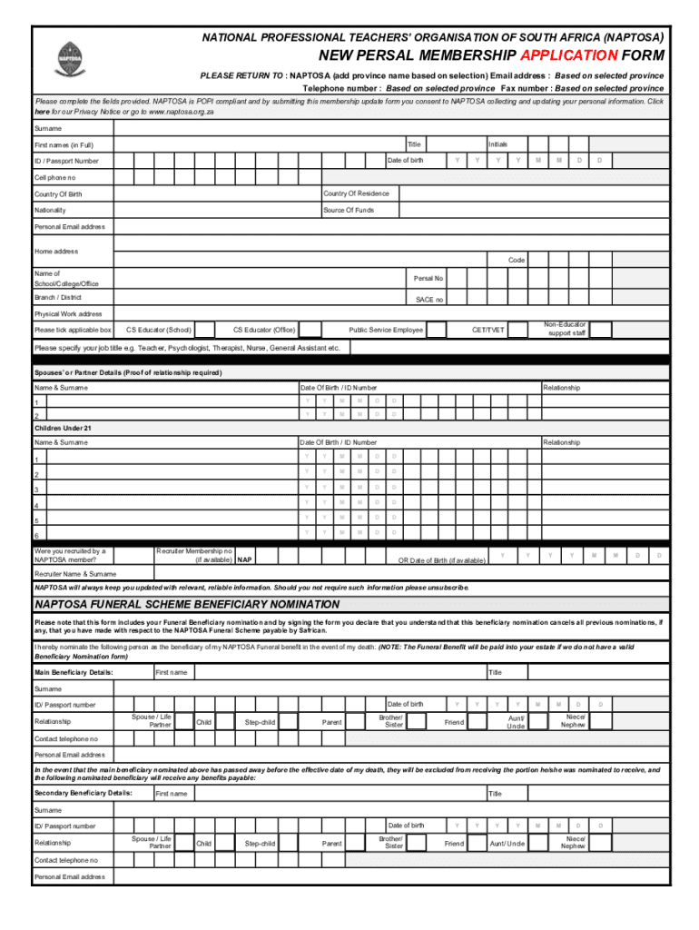 Fillable Online naptosa org Naptosa Online Application - Fill Online ...