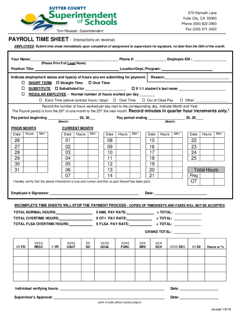 Fillable Online Employee blank time sheet Fax Email Print - pdfFiller