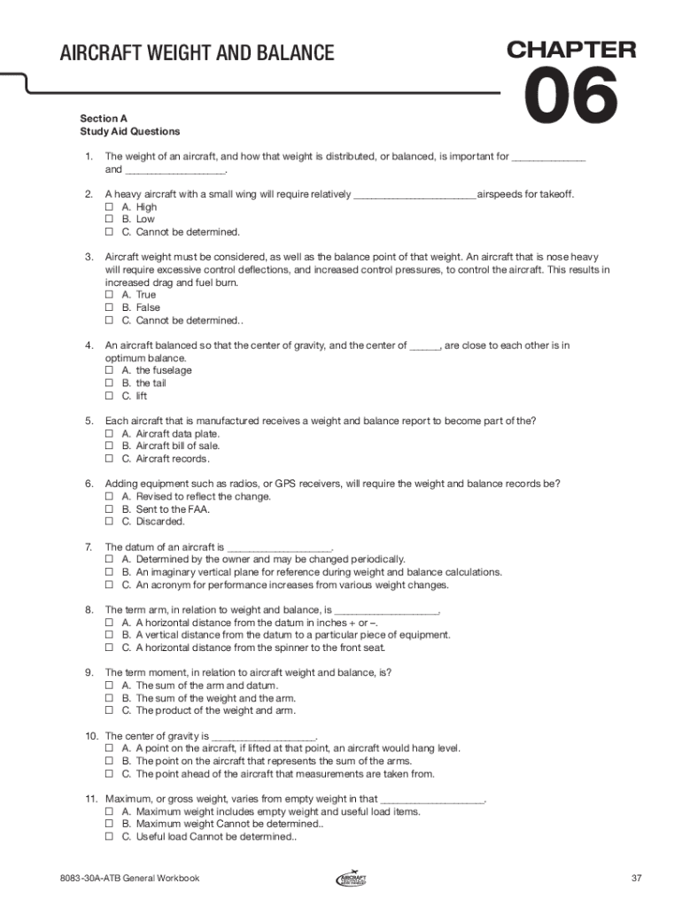 Fillable Online Aircraft Weight And Balance: How Do They Affect Flight ...