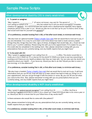 Fillable Online H-CARDD Health Check Toolkit: Sample Phone Scripts Fax ...