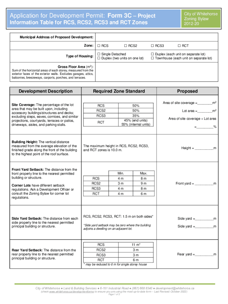 Fillable Online Form 3C - RCS RCS2 RCS3 RCT Zones Info Table Fax Email Print - pdfFiller