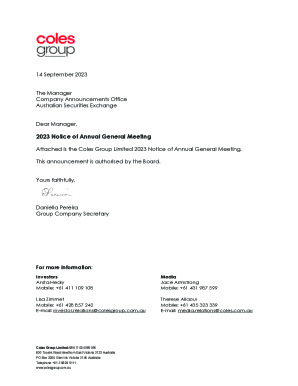 Fillable Online Coles Annual Report 2023 - Coles Group Limited (ASX:COL ...