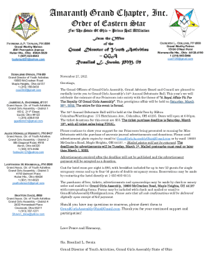 Fillable Online State of Ohio - Grand Worthy Matron Patricia A.P ...