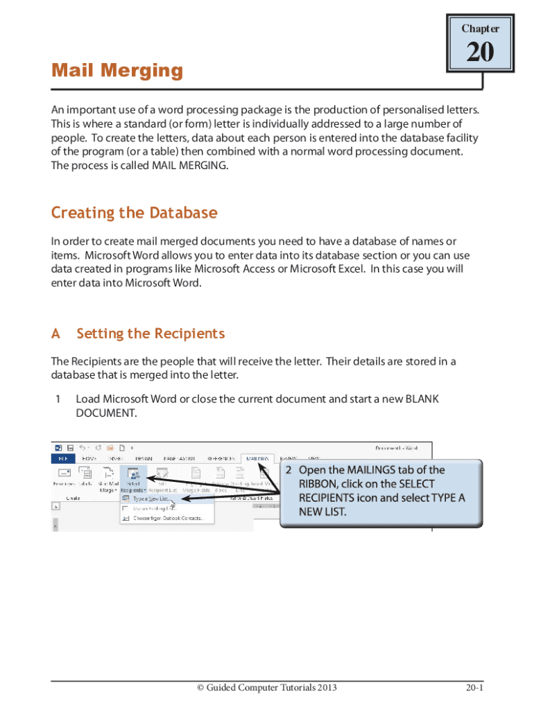 Fillable Online Mail Merge Step by Step Fax Email Print - pdfFiller