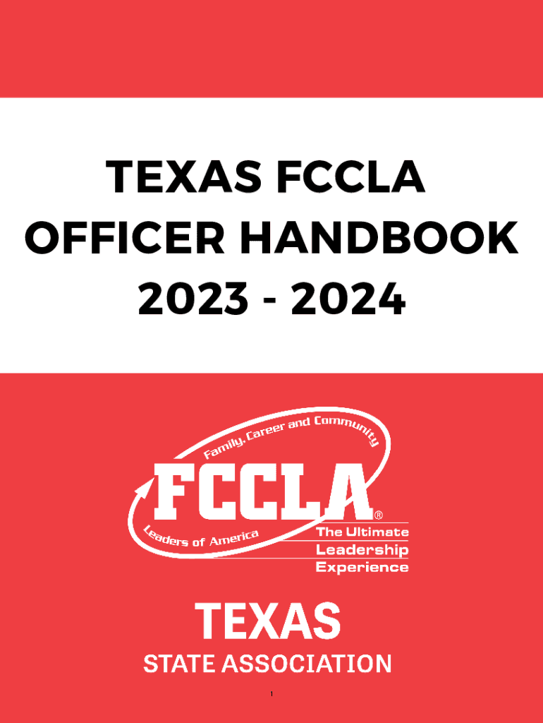 Fillable Online TEXAS FCCLA OFFICER HANDBOOK Fax Email Print - pdfFiller