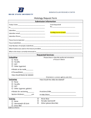 Fillable Online Pathology Core Lab Work Request Form Fax Email Print - pdfFiller