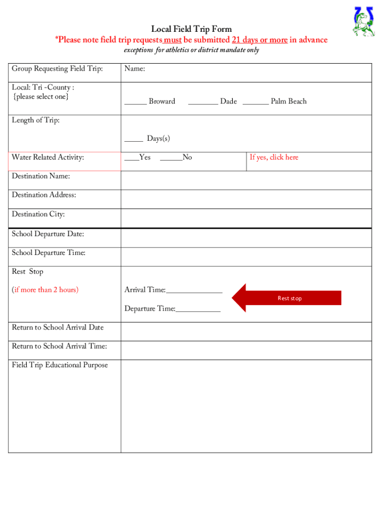 Fillable Online Field Trip Request Manual Fax Email Print - pdfFiller