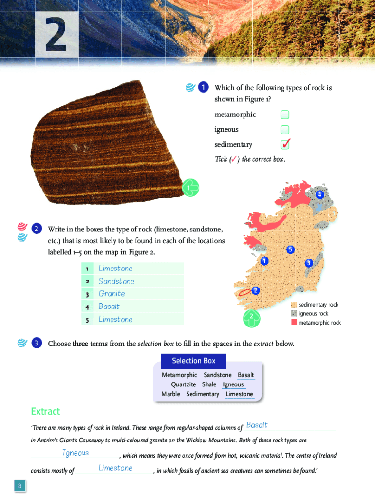 Fillable Online A) marble B) quartzite C) schist D) slate 1. Which ...