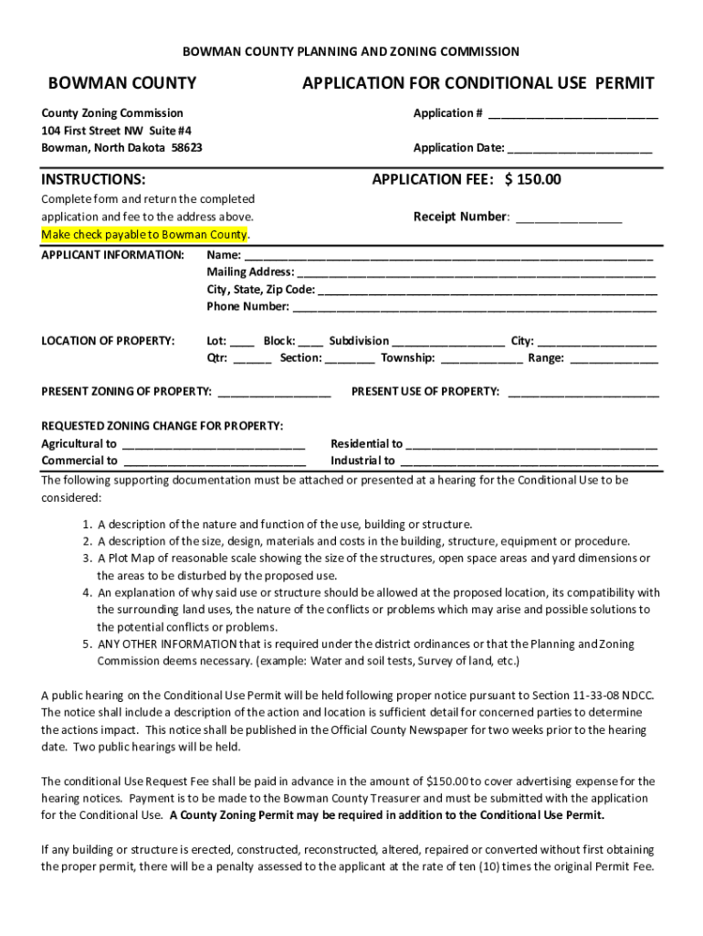 Fillable Online CONDITIONAL-USE-PERMIT-APPLICATION. ... Fax Email Print - pdfFiller