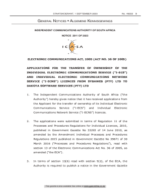 Fillable Online Proposed amendments to the Electronic Communications ...