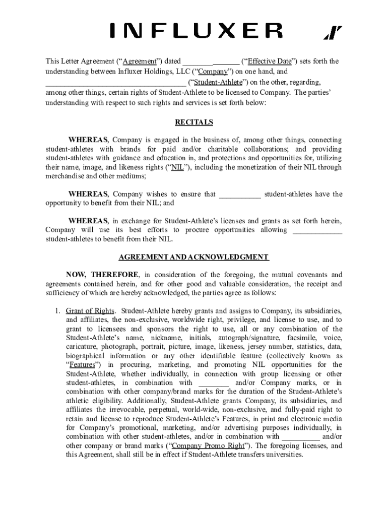 Fillable Online School X Influxer Co-Licensed NIL Merch - Template (1 ...