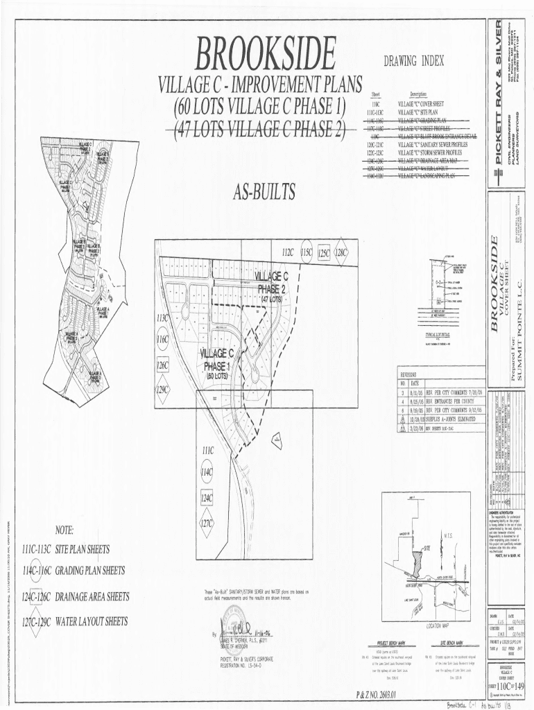 Fillable Online improvement plans (60 lots village c phase 1) Fax Email ...