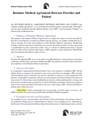 Fillable Online DIRECT PRIMARY CARE PATIENT AGREEMENT ... Fax Email ...