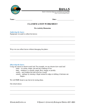 Fillable Online Classification Worksheet.docx Fax Email Print - pdfFiller