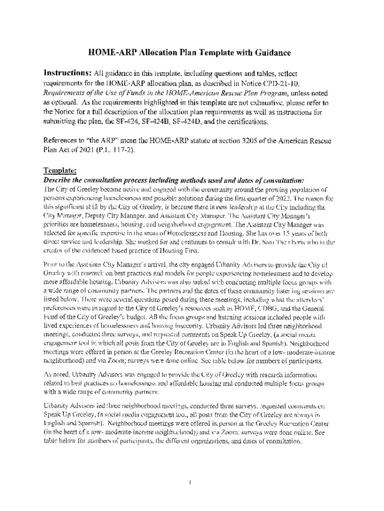 Fillable Online HOME-ARP Policy Brief: Preferences, Methods of ...