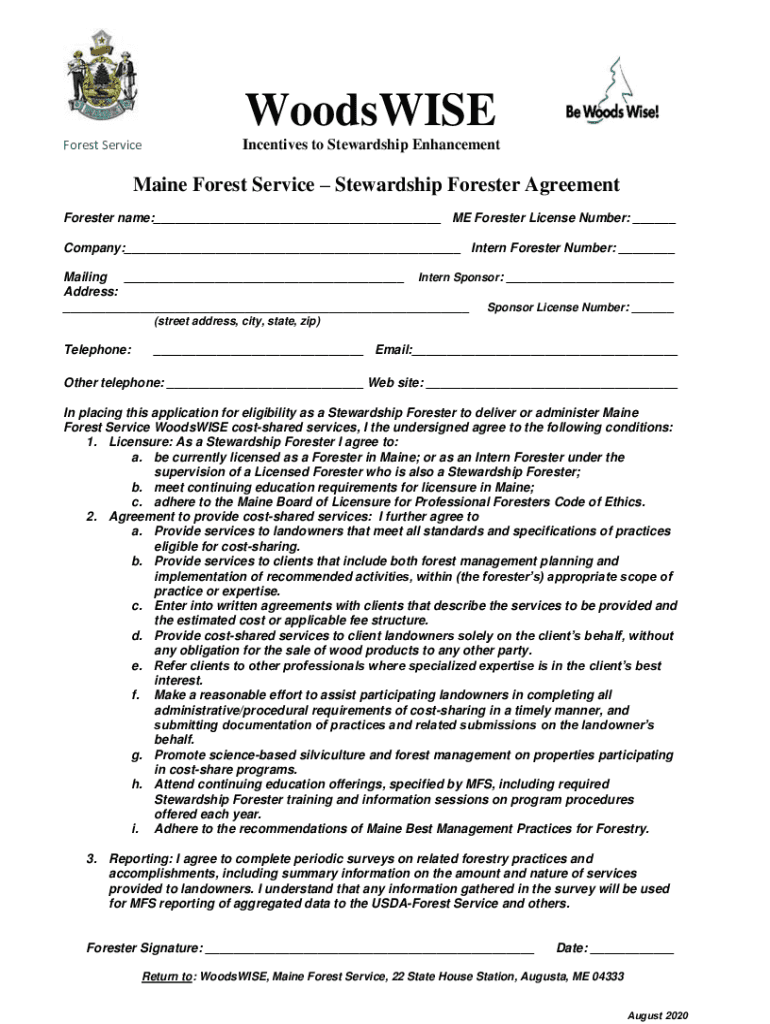 Fillable Online Job: Stewardship Forester, Forestry Department ...