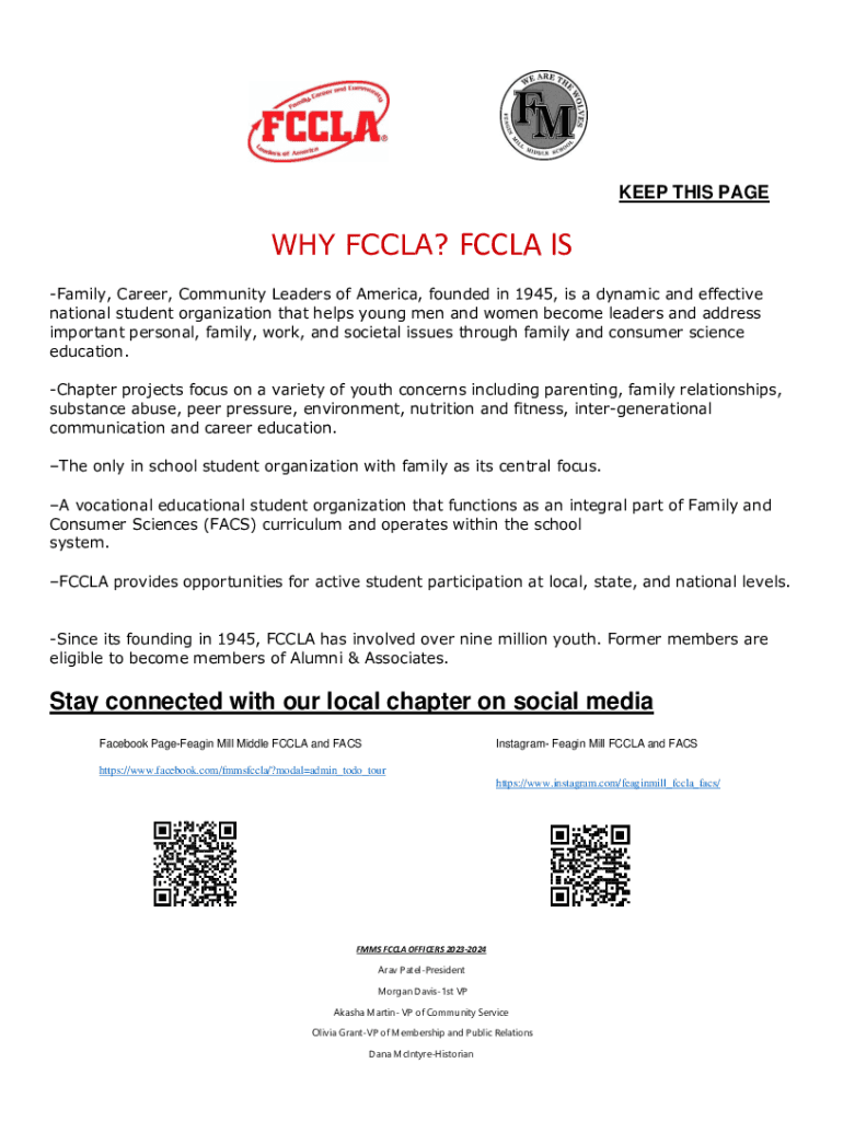 Fillable Online Family, Career, Community Leaders of America (FCCLA ...