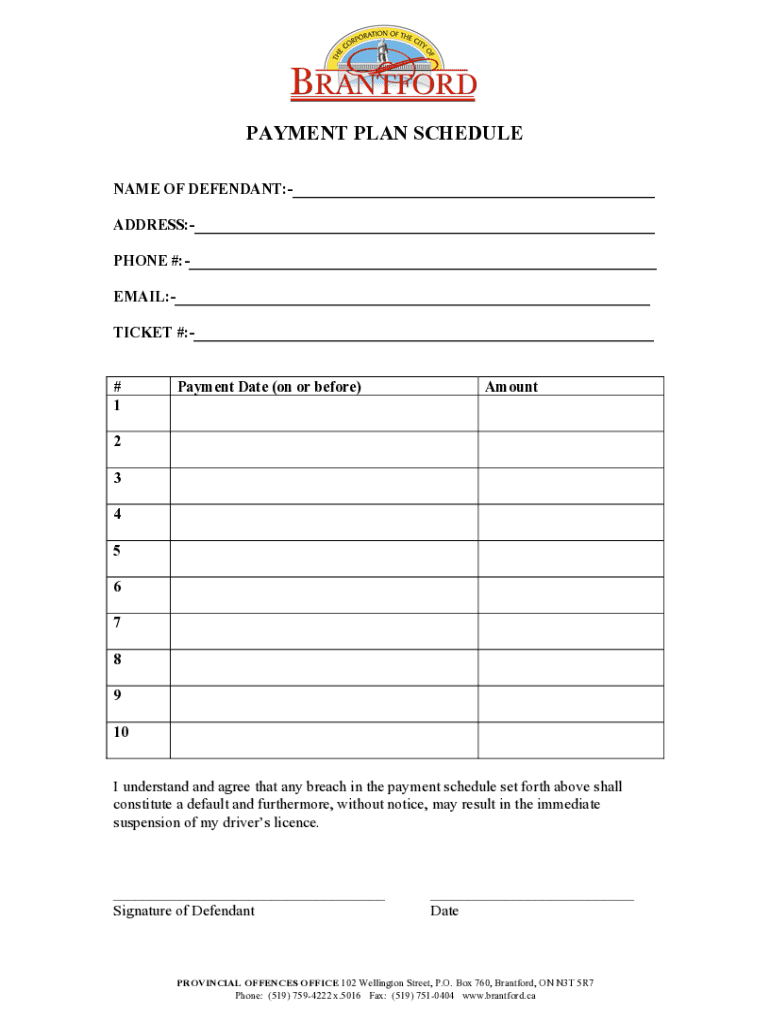 Fillable Online deferred or installment payment plan agreement ...
