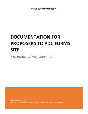 Fillable Online DOCUMENTATION FOR PROPOSERS TO PDC FORMS ... Fax Email ...