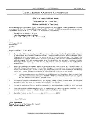 Fillable Online Currency and Exchanges Act: Notice and order of ...