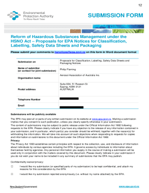 Fillable Online New Zealand's Amendment to the HSNO Act Open for Public ...