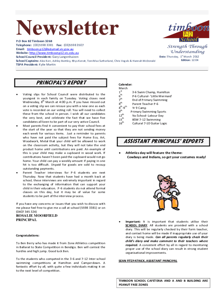 Fillable Online Timboon P-12 School Naplan score Fax Email Print ...