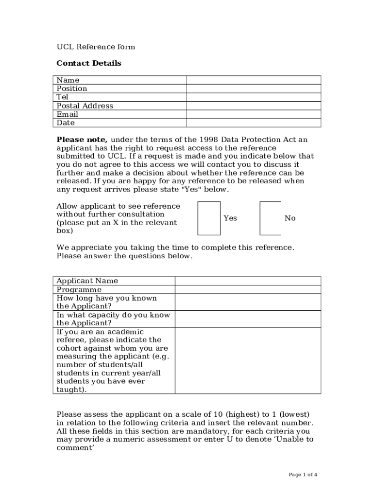 UCL Referee Doc Template | pdfFiller