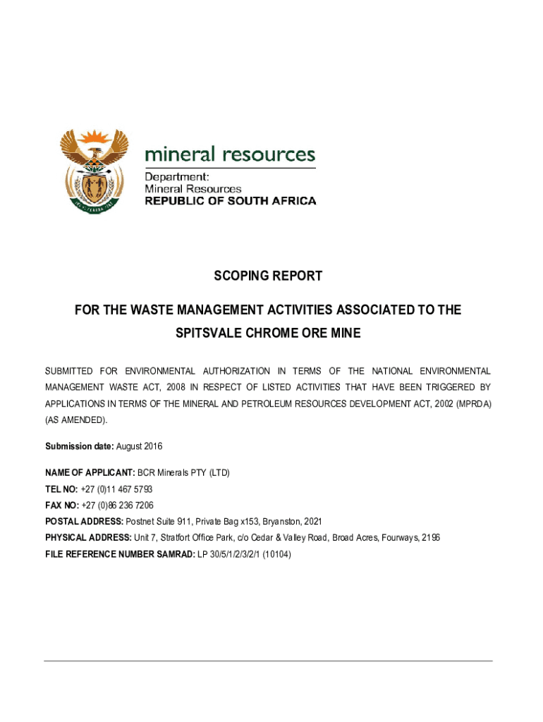 Fillable Online National Environmental Management Act: List of waste ...