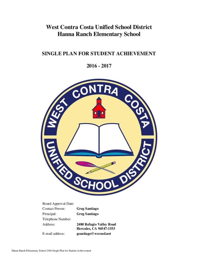 Fillable Online About Hanna Ranch Elementary / Contact Information Fax ...
