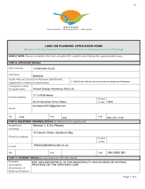 Fillable Online PLANNING APPLICATION FORM Case No. Fax Email Print - pdfFiller