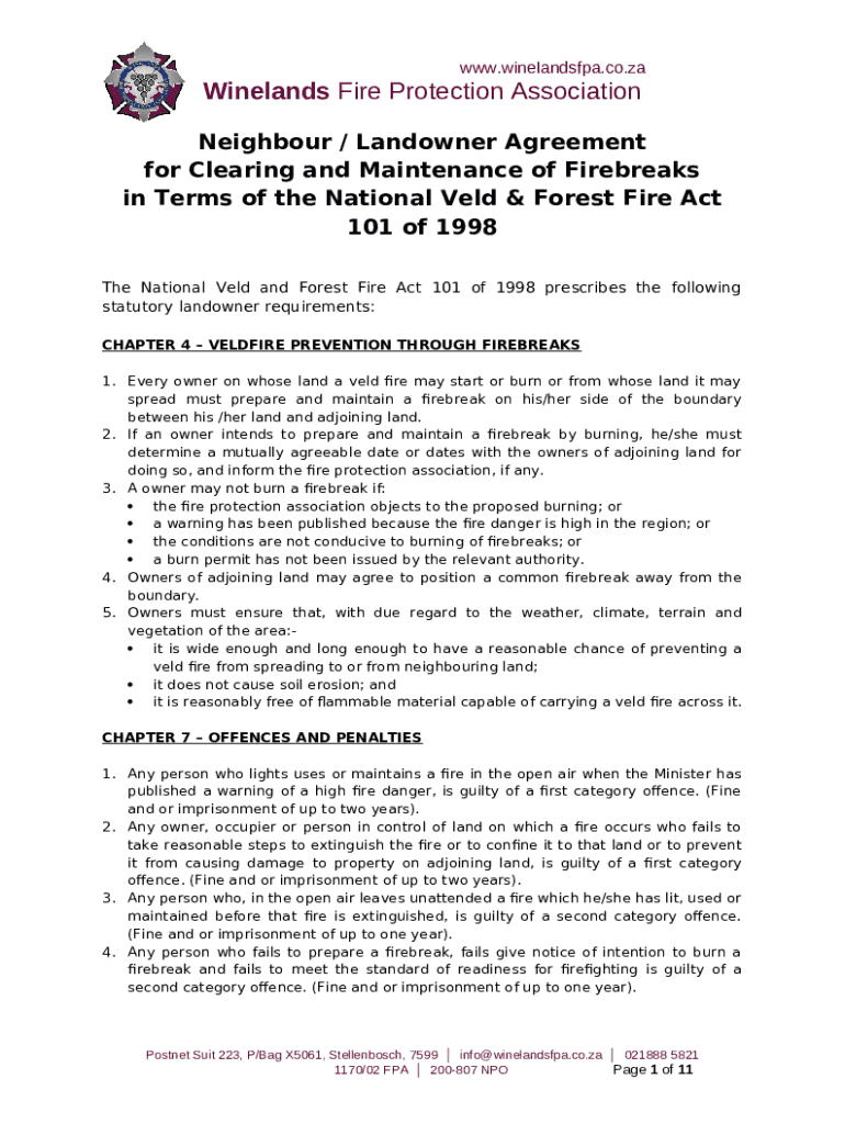 National Veld and Forest Fire Bill B122B-98 Doc Template | pdfFiller
