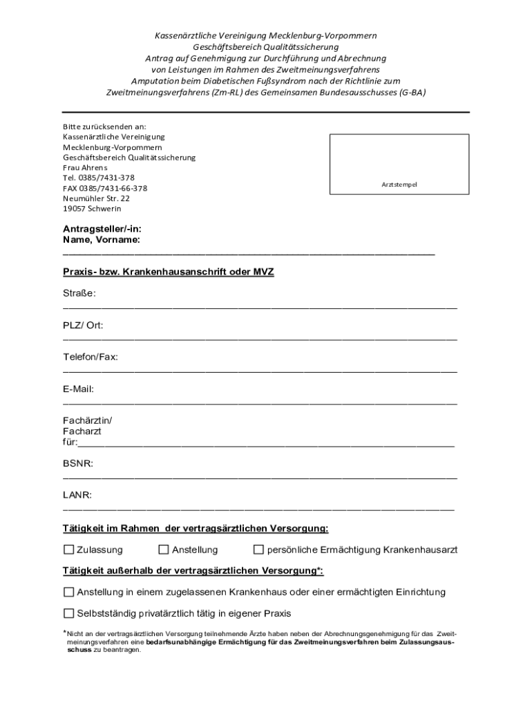 Ausfüllbar Online Antrag auf Genehmigung zur Durchfhrung und Abrechnung von Leistungen im ...