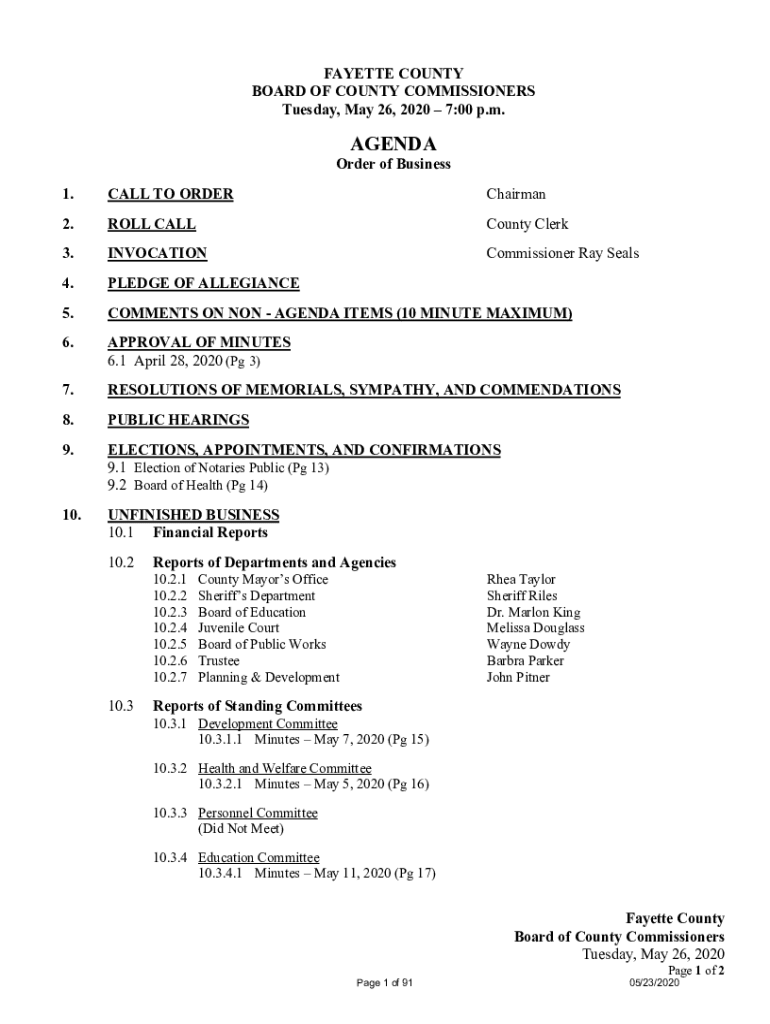 Fillable Online Commissioner Ray Seals Fax Email Print - pdfFiller