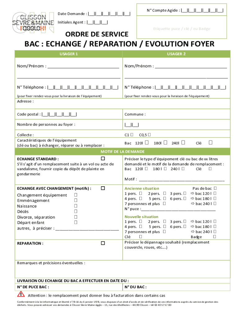 Remplissable En Ligne BAC : ECHANGE / REPARATION / EVOLUTION FOYER Fax Email Imprimer - pdfFiller